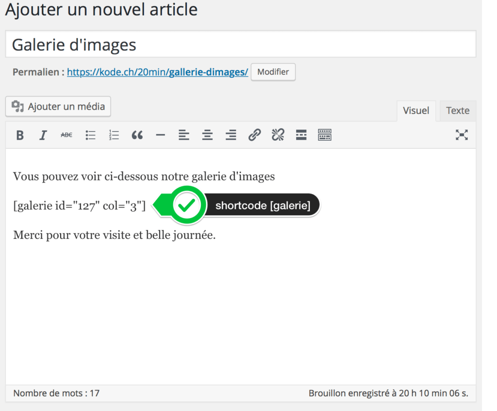 Créer un shortcode WordPress
